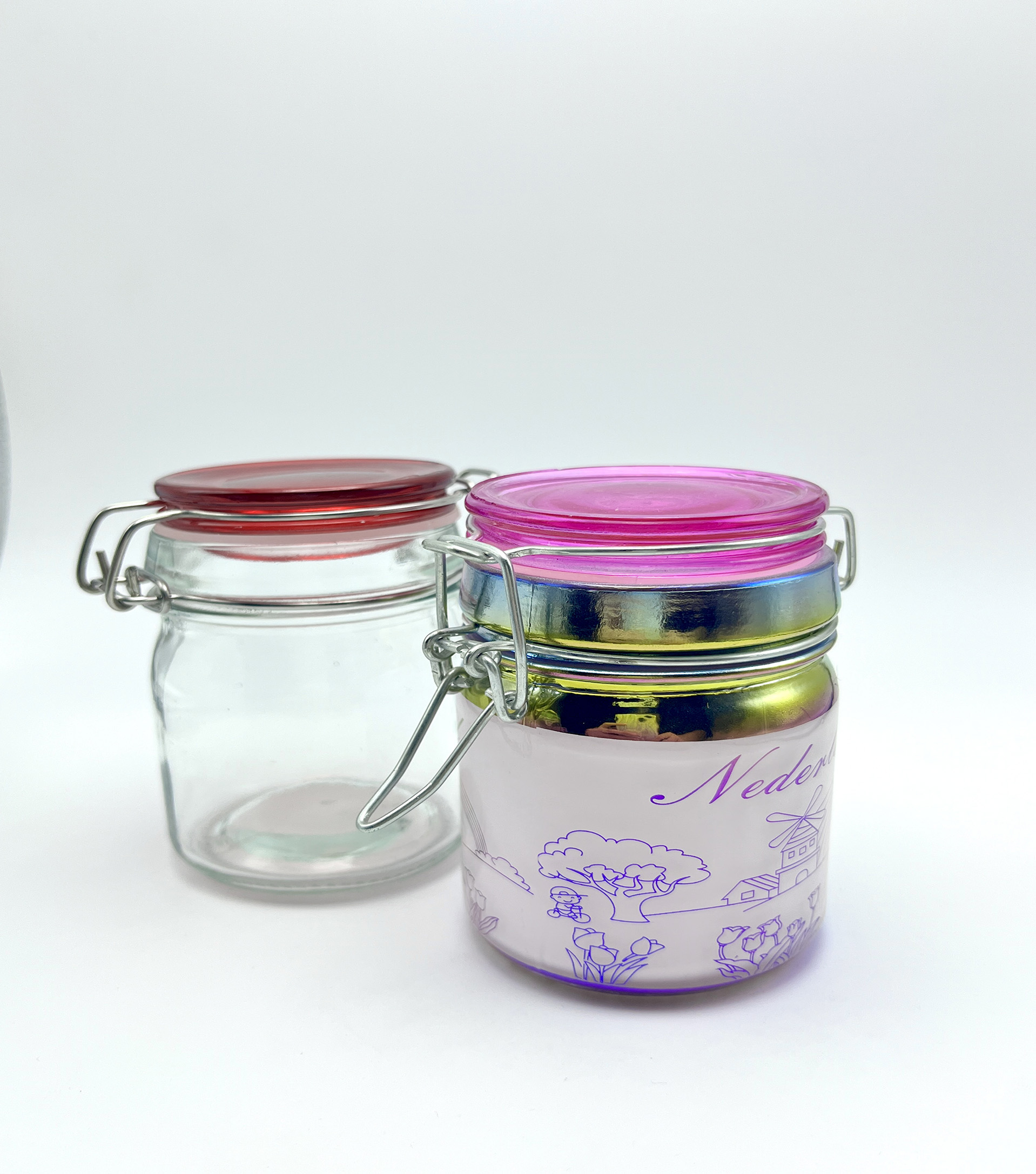 Dry Food Storage Electroplate Isolation Glass Honey Jars With Lid ...